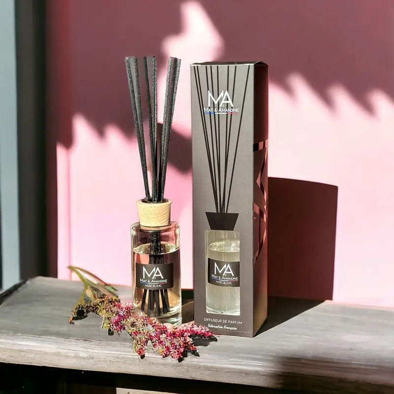 MUSC BLANC – Diffuseur à bâtons – Mat & Amandine